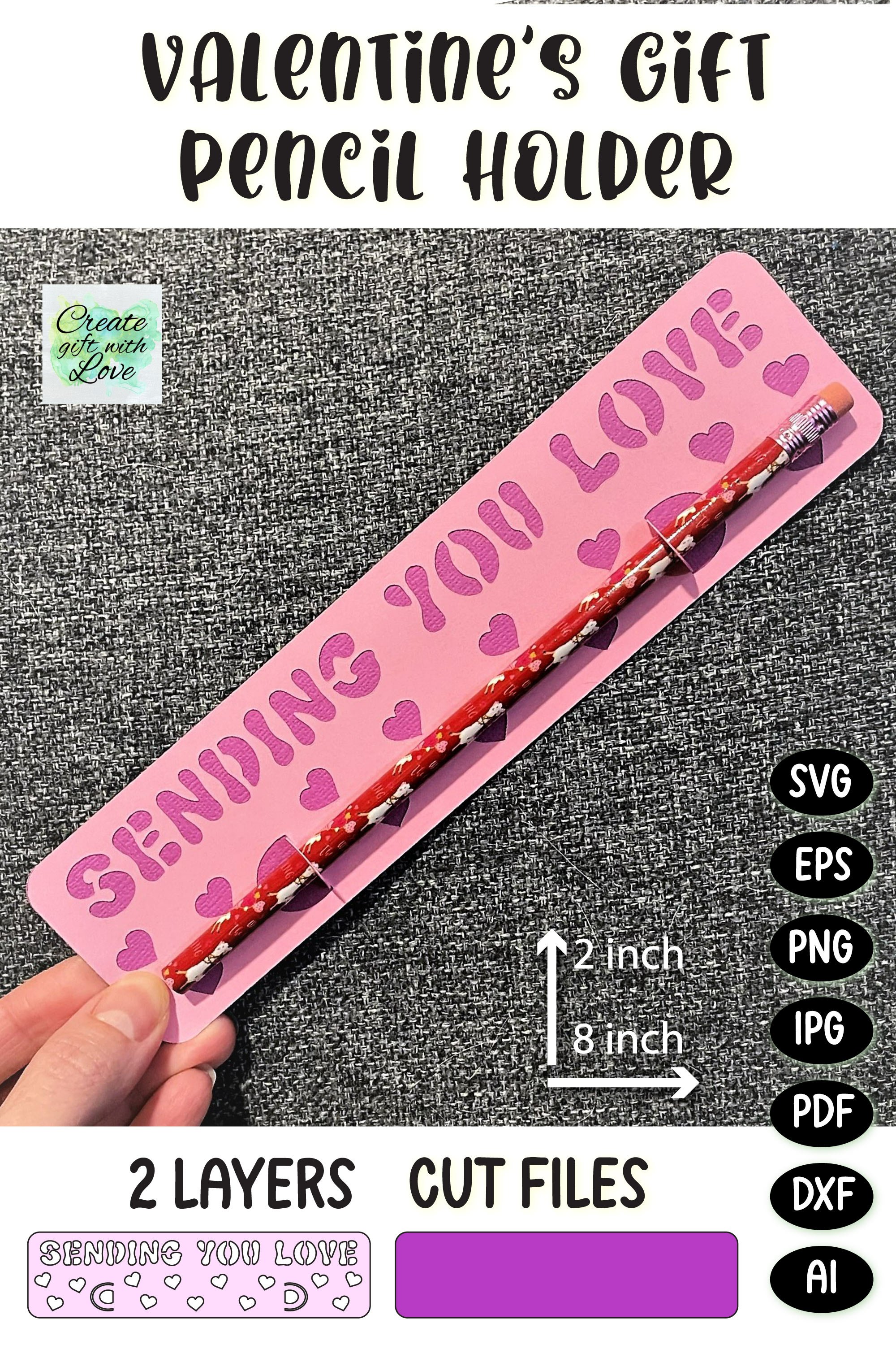 Pencil Holder | Valentine Gift | Classroom Exchange Cards