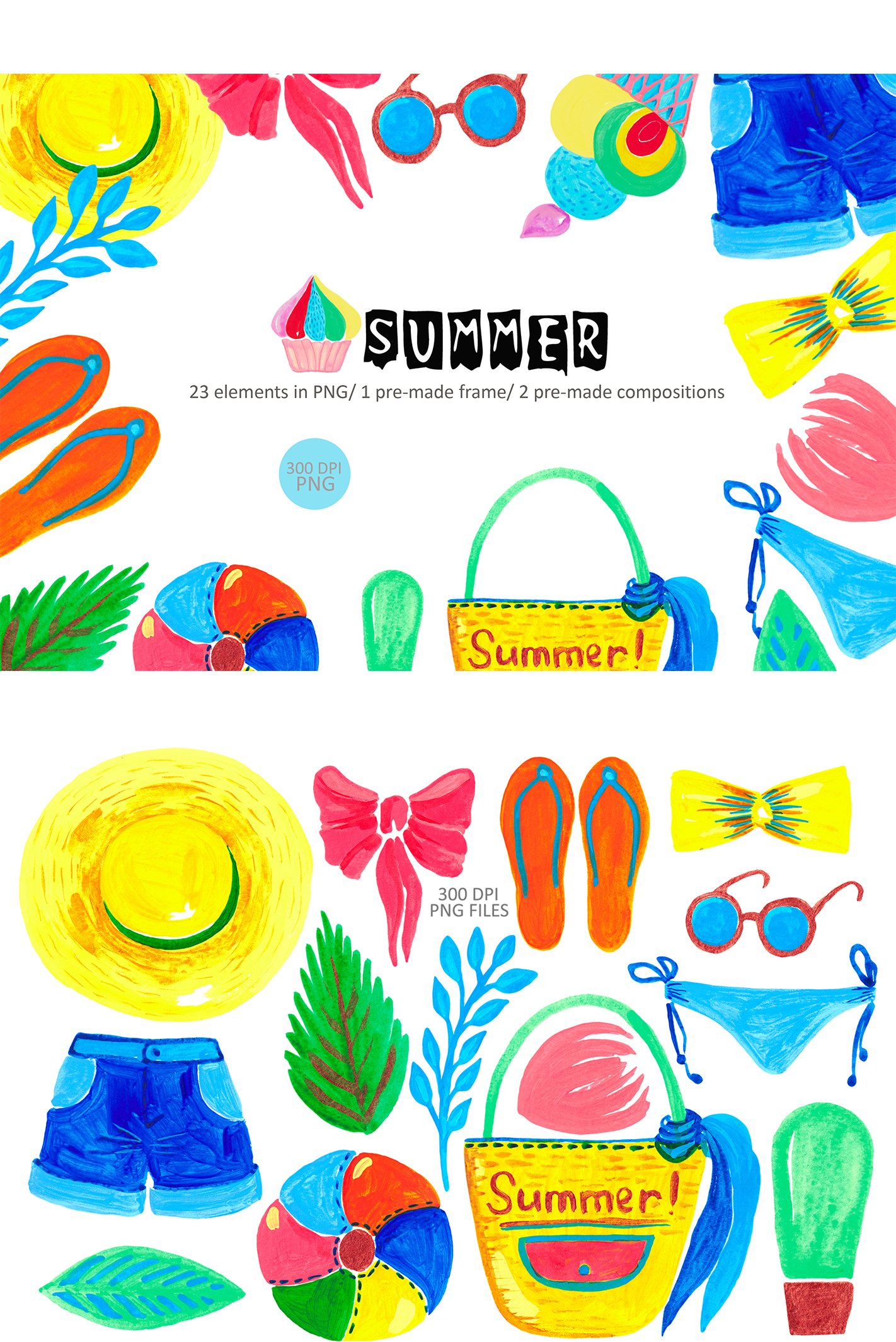 Watercolor Summer clipart (1112006)
