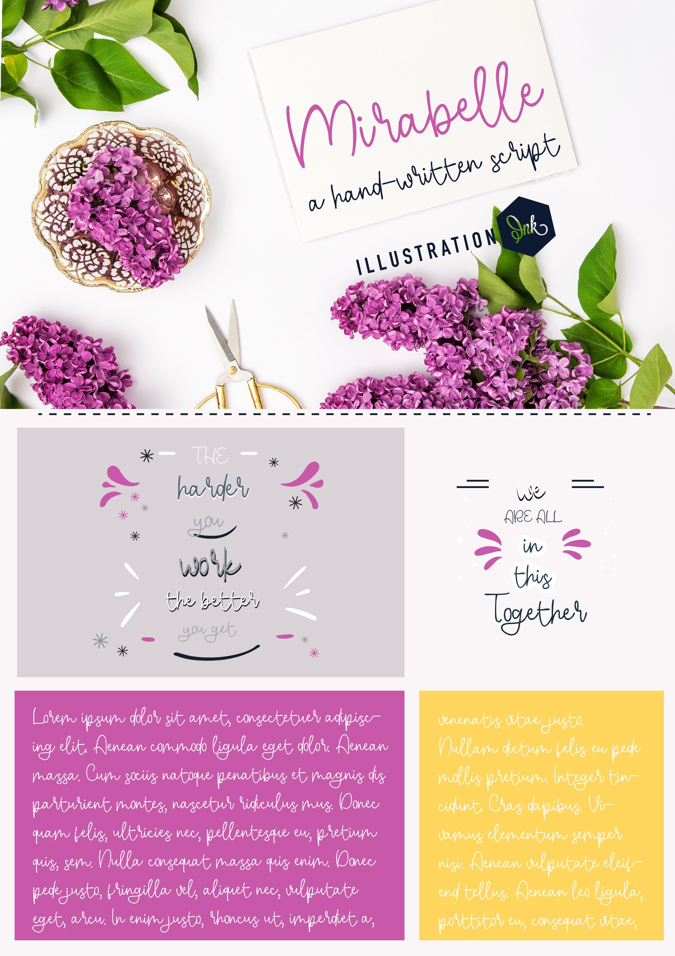 Handcrafted cursive script