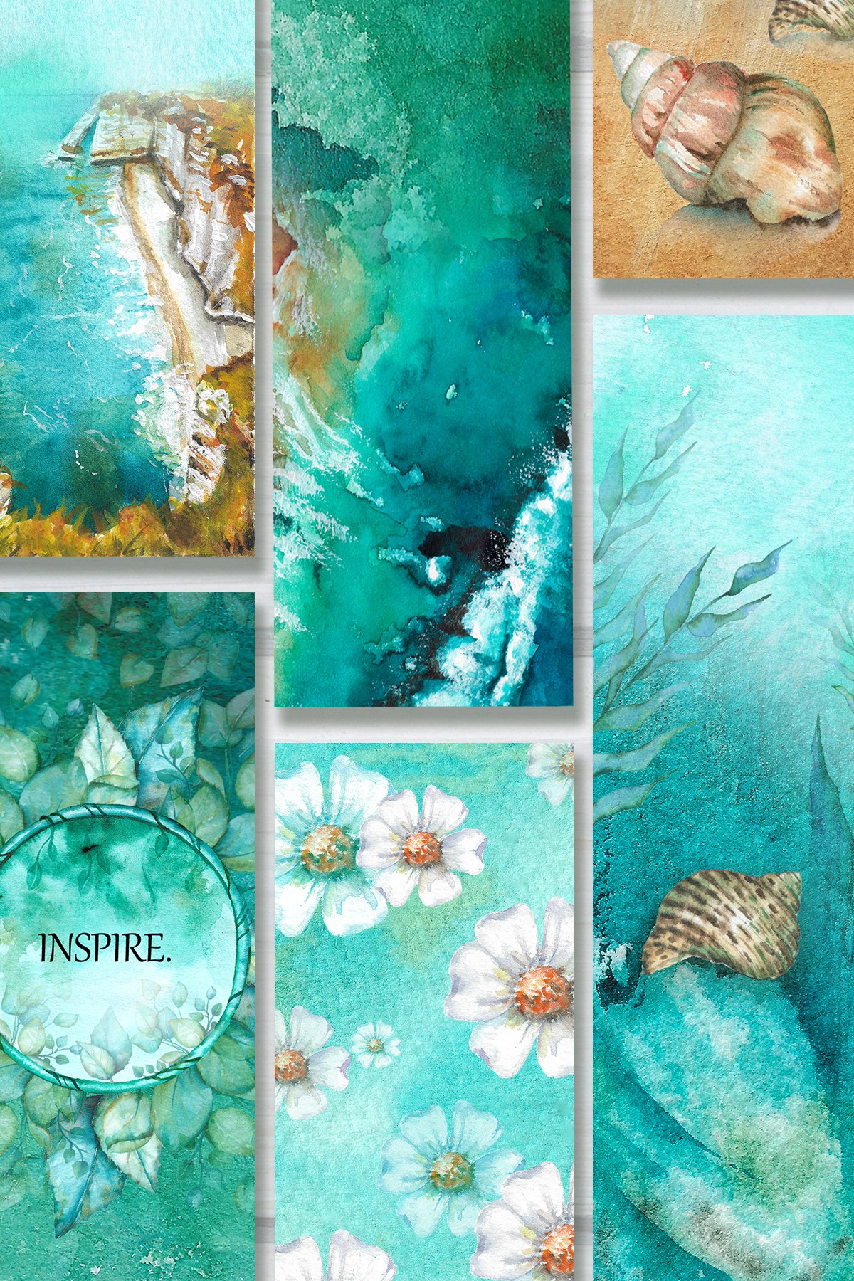 Ocean and Underwater Themed Bookmarks Set with Quotes