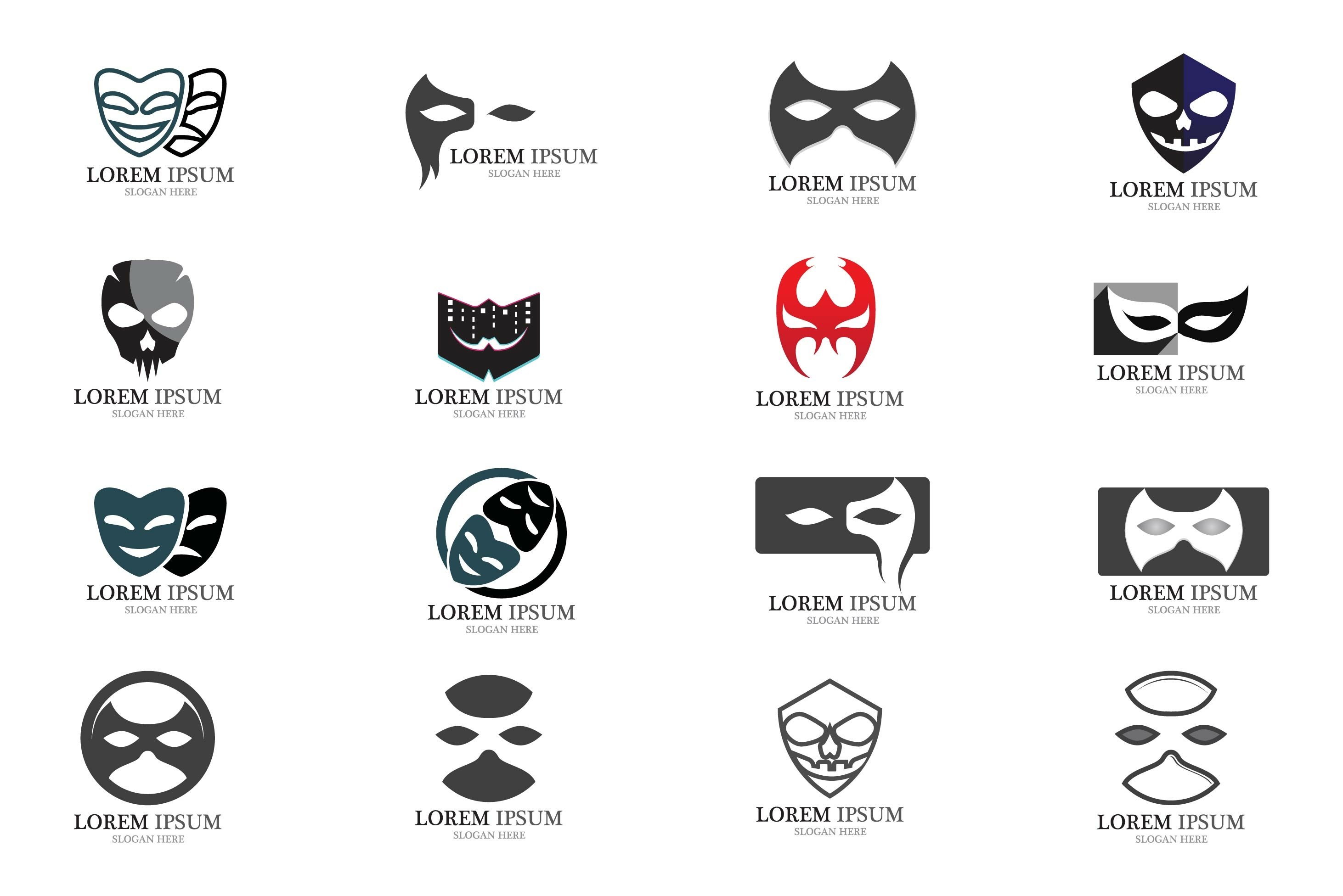 mask logo and symbol vector