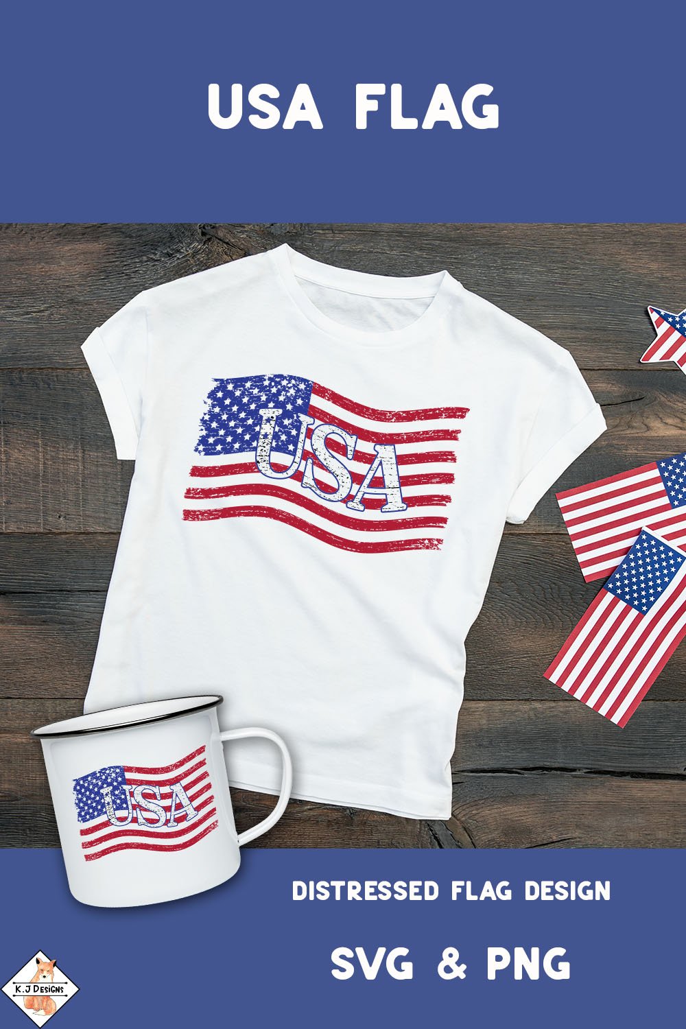 American Flag Design SVG |Grunge Effect Design