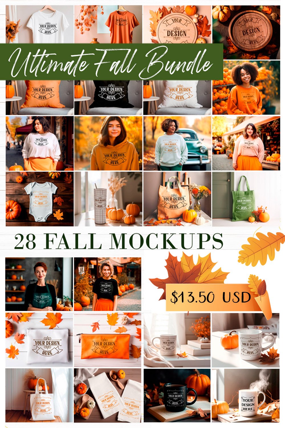 Ultimate Fall Mockup Bundle, Autumn Mockup