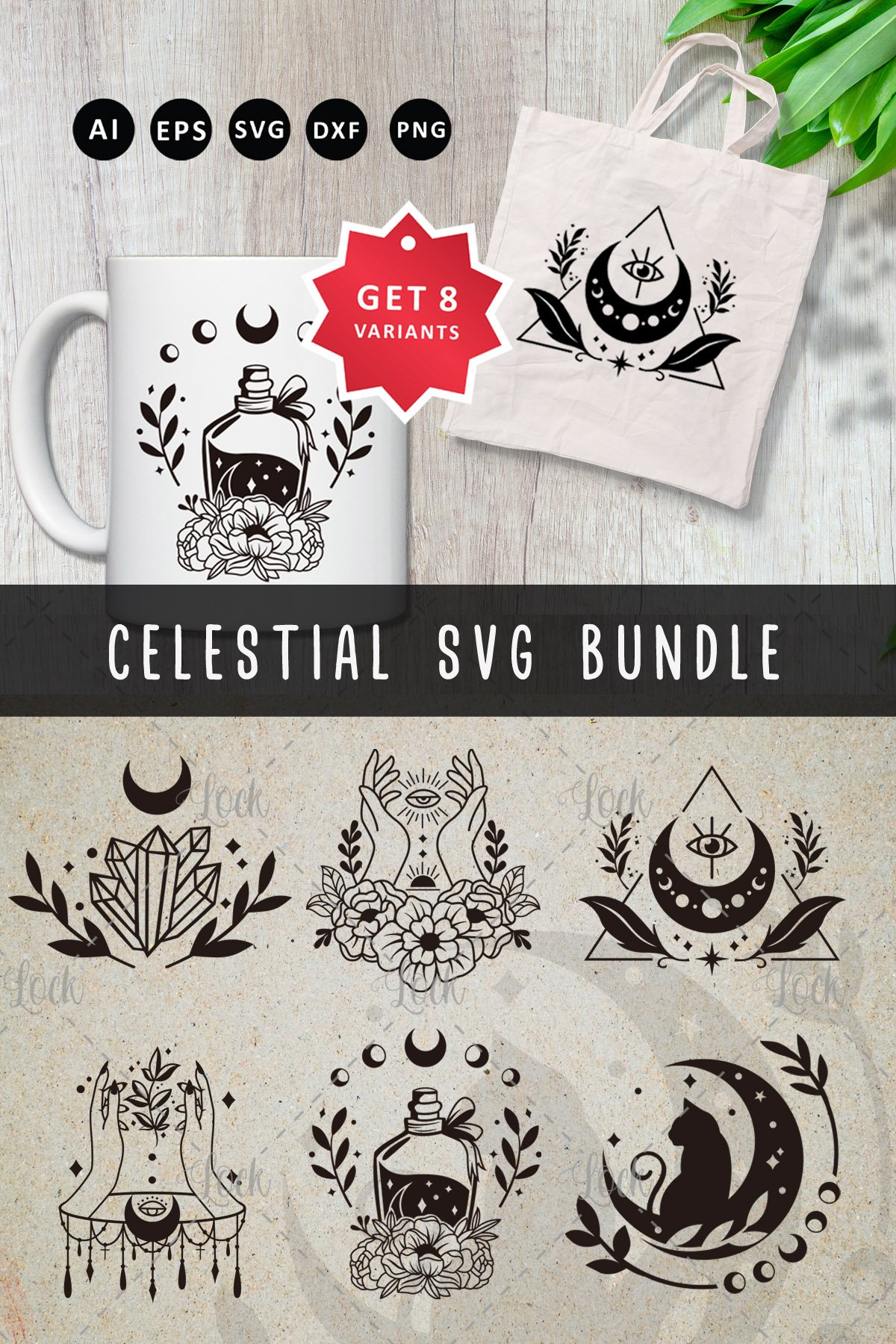 Magic and Celestial SVG Bundle 8 Designs