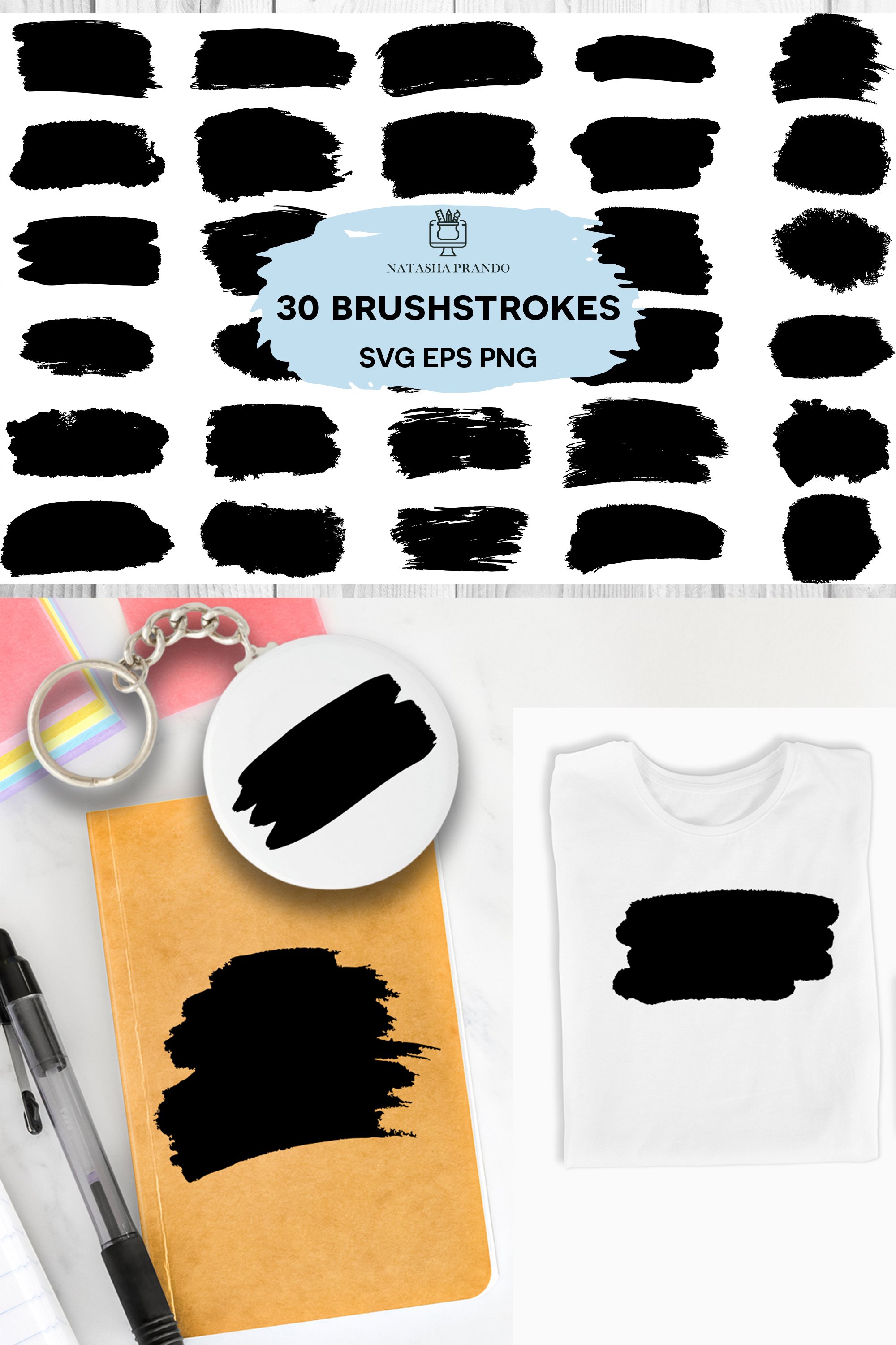 Brush stroke SVG bundle (1638335)