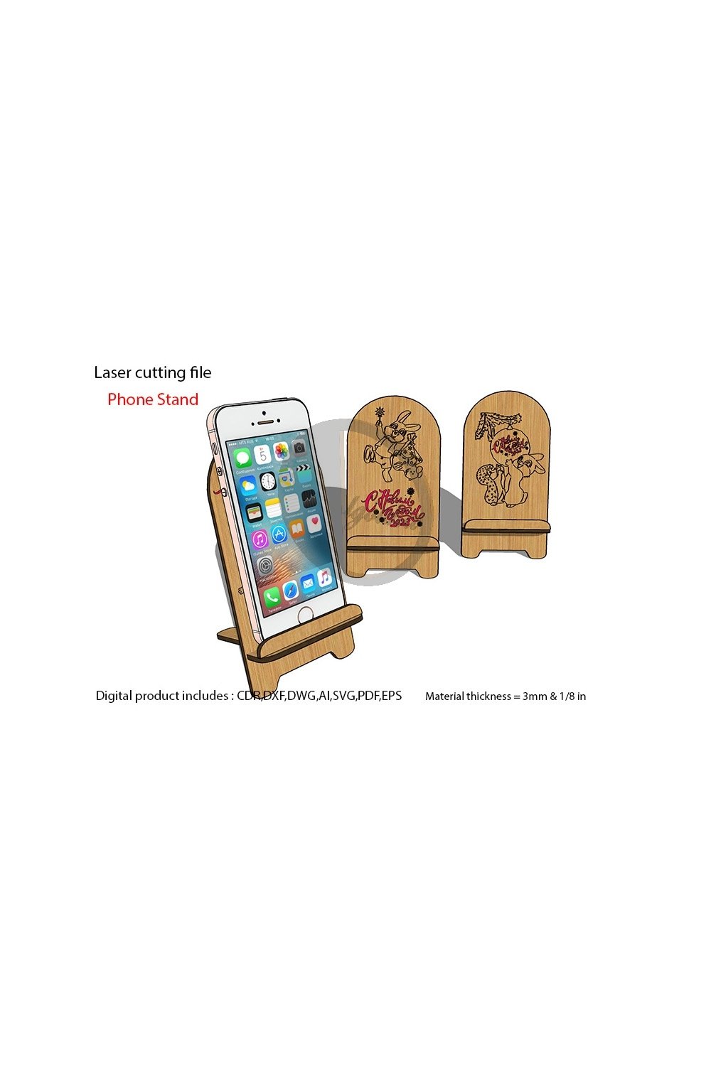 Phone Stand SVG - Laser Cutting File