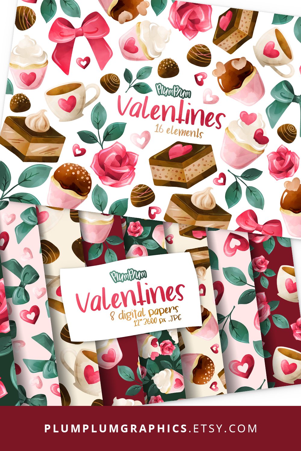 Valentines Digital Papers (1725023)