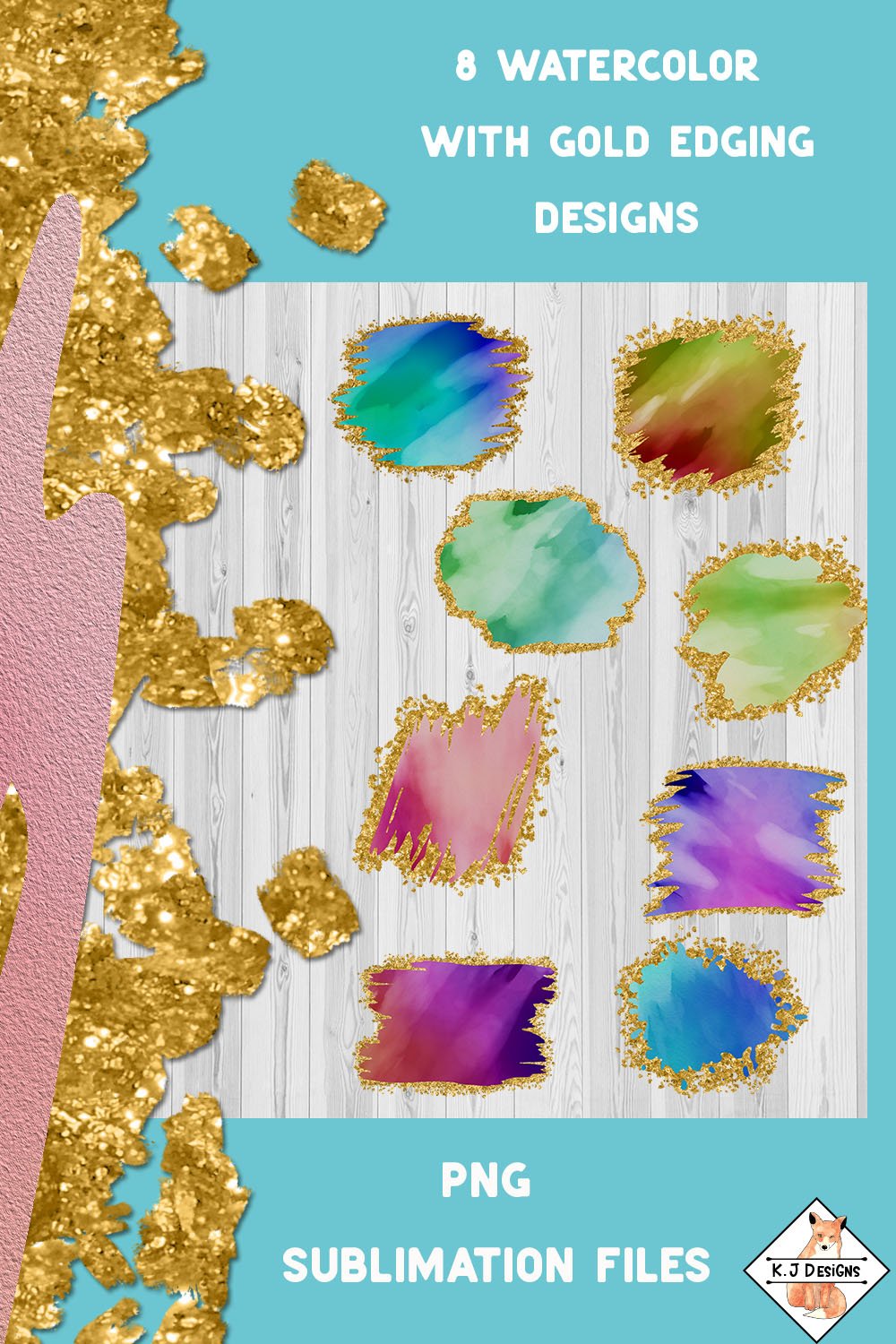 Watercolor with Gold Edging | Sublimation Backsplashes