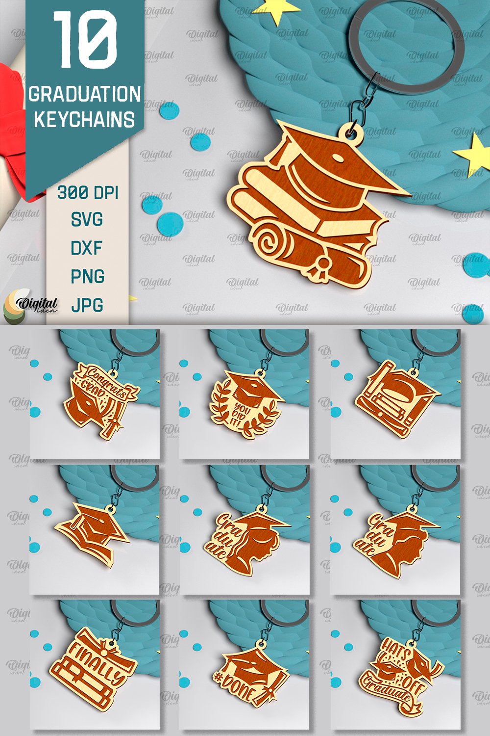 Graduation Keychains Laser Cut Bundle. Graduation Key Rings