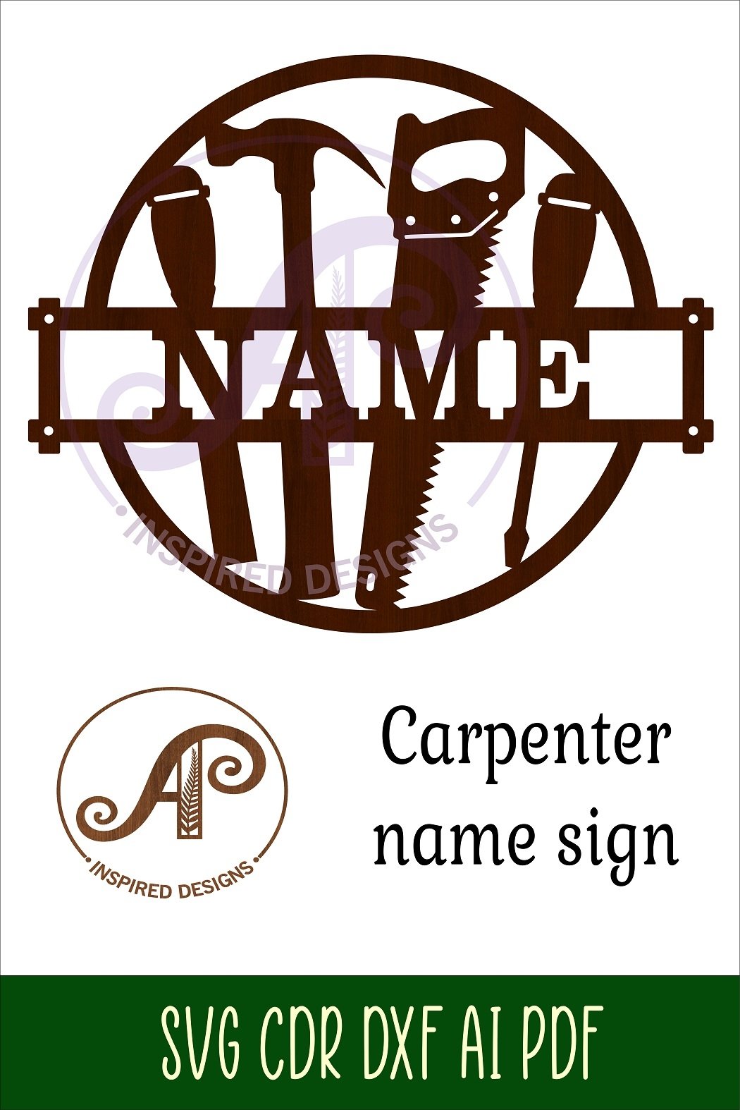 Wood work tool theme Name sign svg laser cut (2559809)