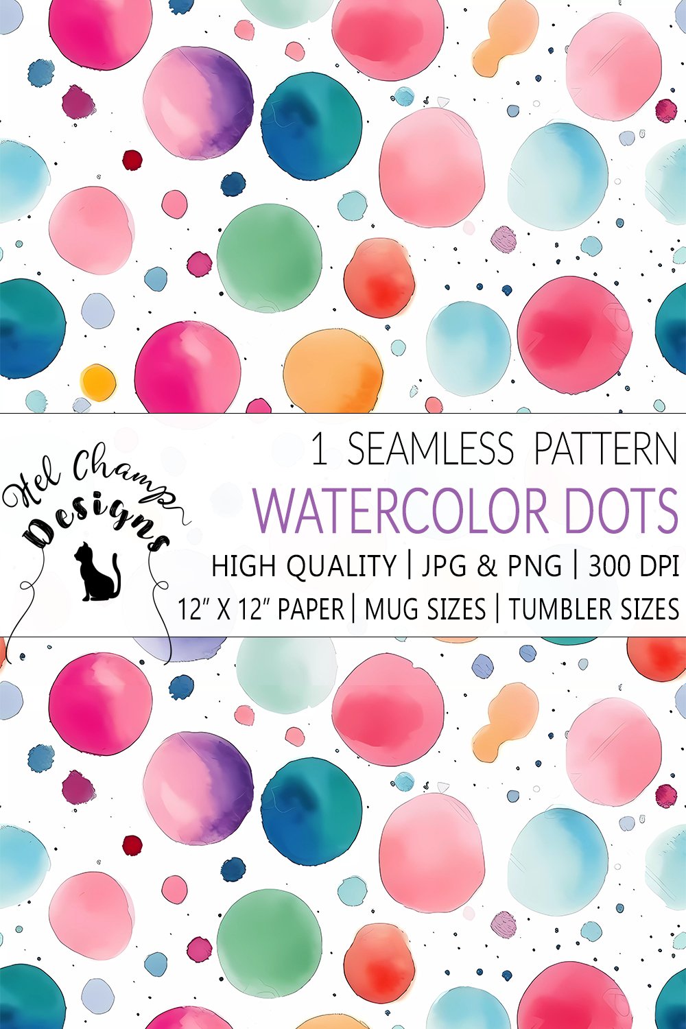 Scrapbooking paper with watercolor dots design