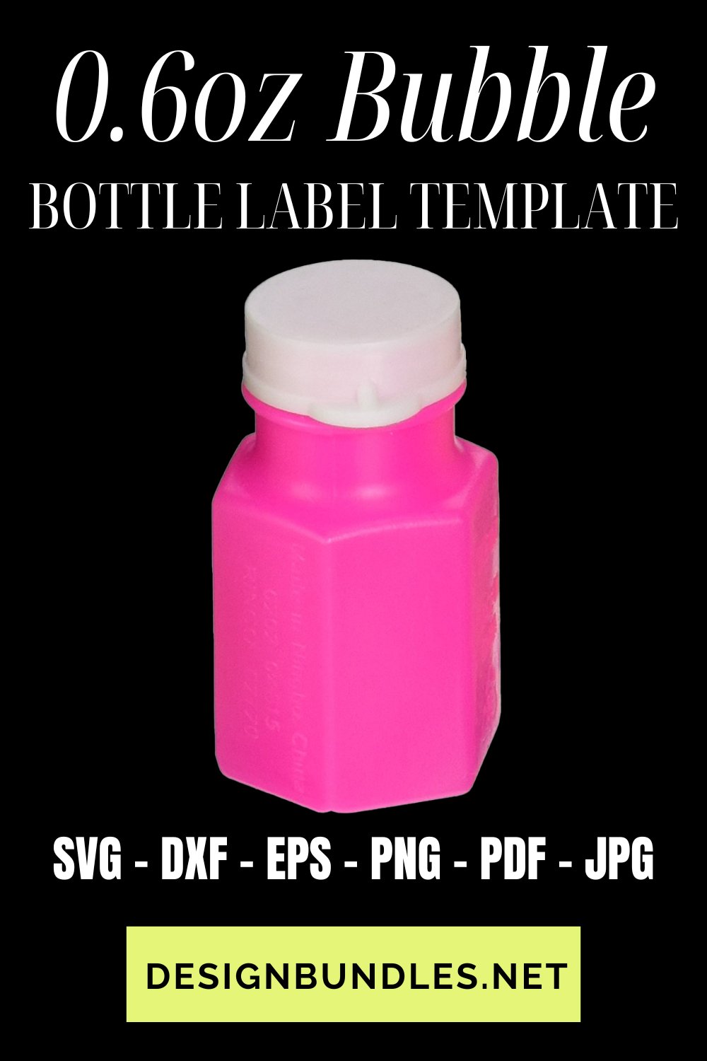 0.6 oz Bubble Bottle Label Template Blank DIY SVG PNG EPS