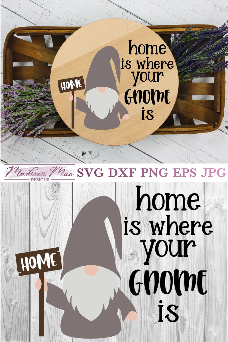 Home Is Where Your Gnome Is, Round Sign SVG
