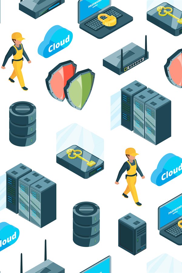 Vector electronic system of data center icons (872198)