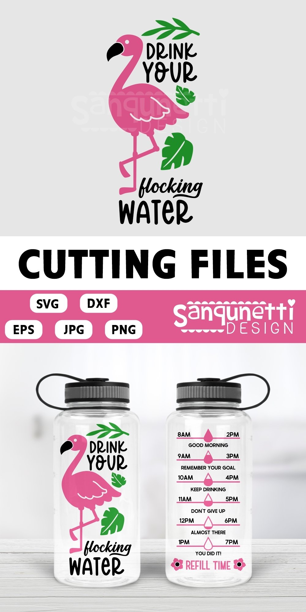 Drink your flocking Water SVG | Flamingo water tracker