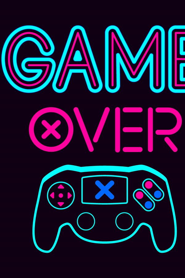 Game over signs. Computer video game death screen phrases