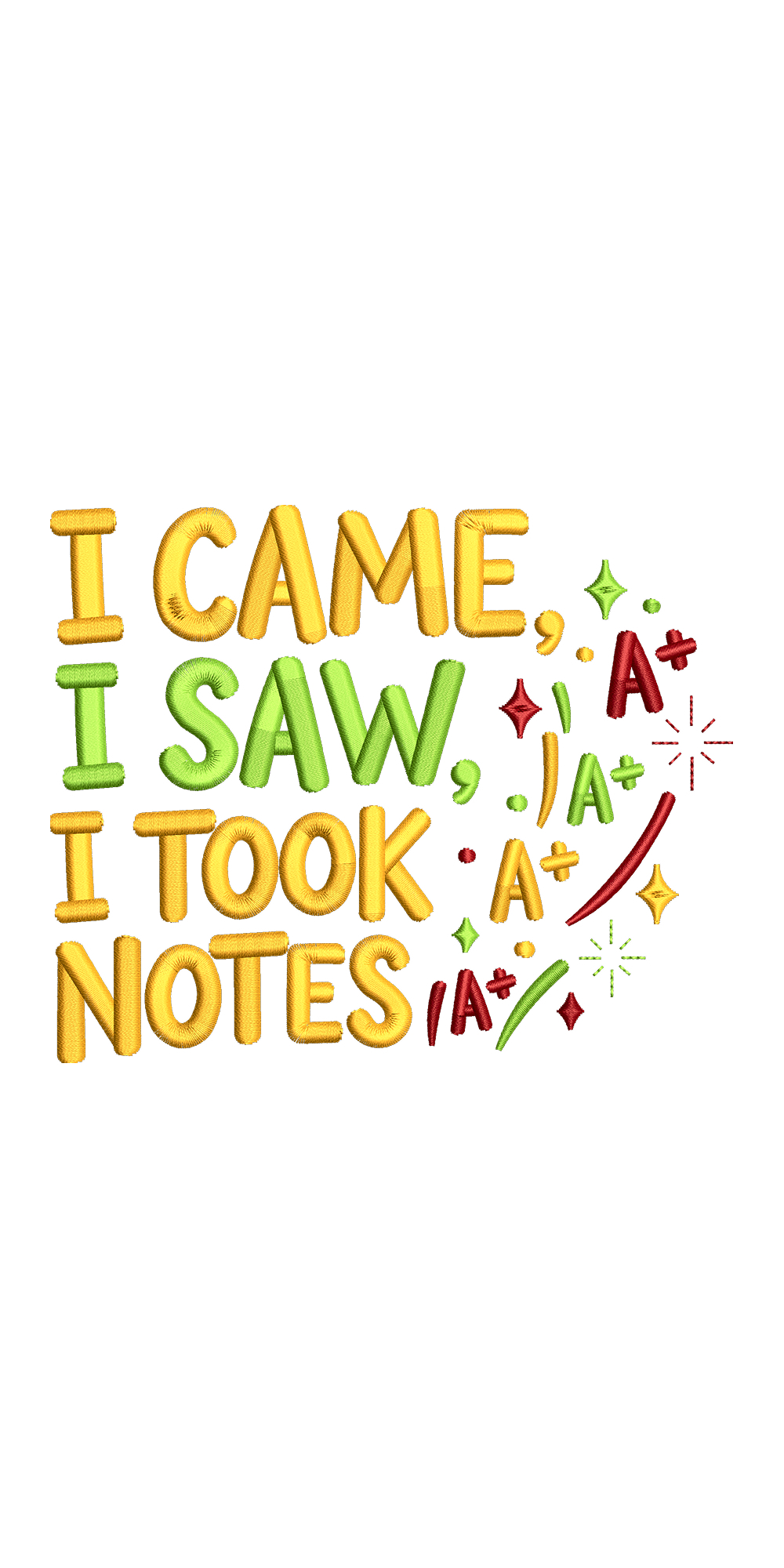 Back To School Student Quote Embroidery Design