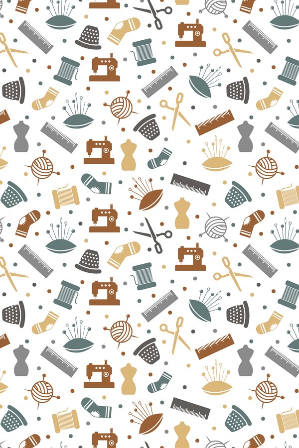 Sewing or knitting seamless pattern design