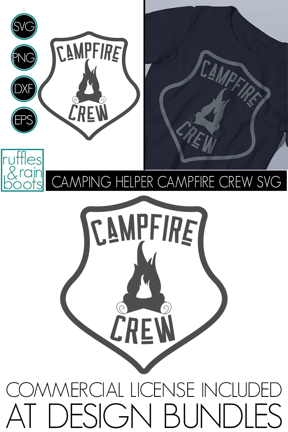 Campfire Crew SVG Badge Camping Design