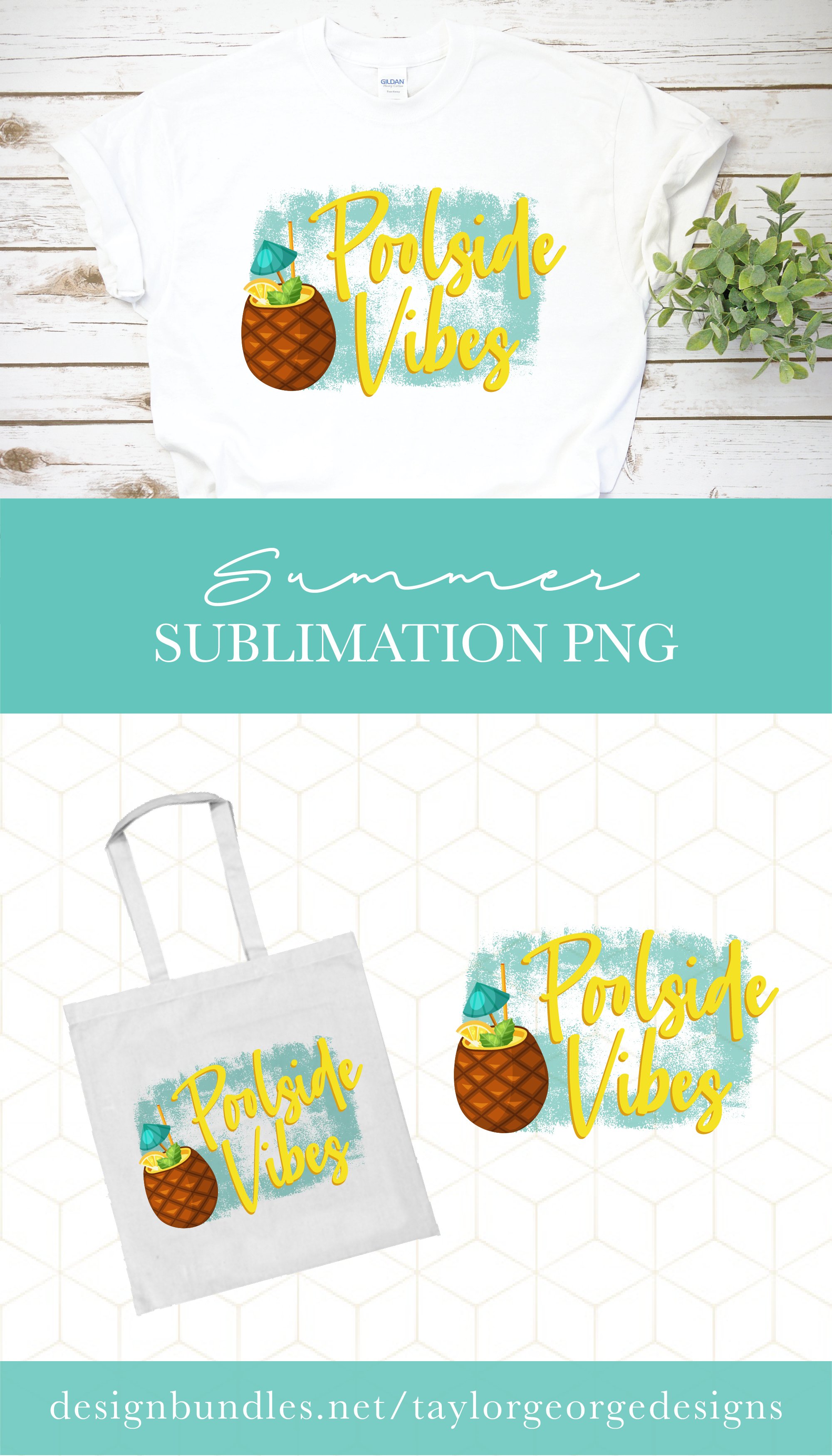 Pool Vibes Sublimation PNG Design File
