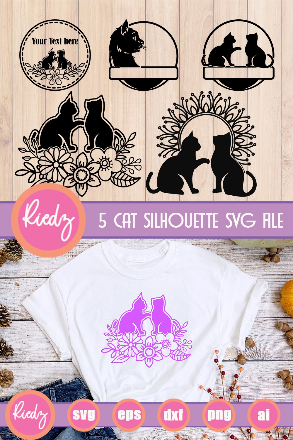 5 Cat Svg Files for Cricut