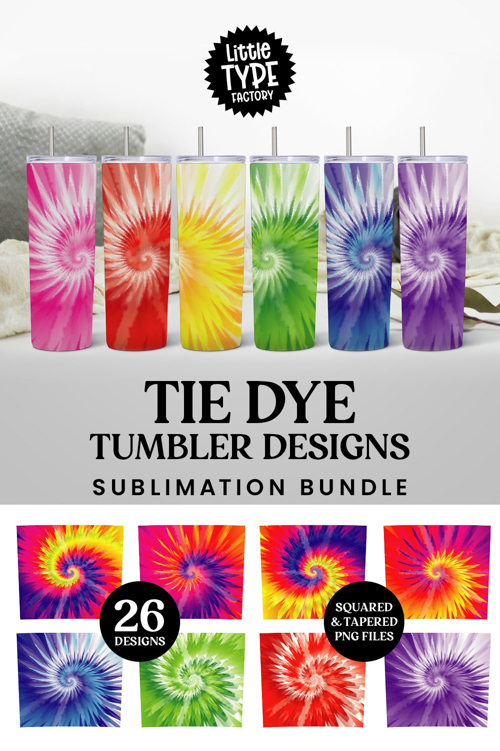 TIE DYE PATTERN TUMBLER DESIGNS | Sublimation Bundle