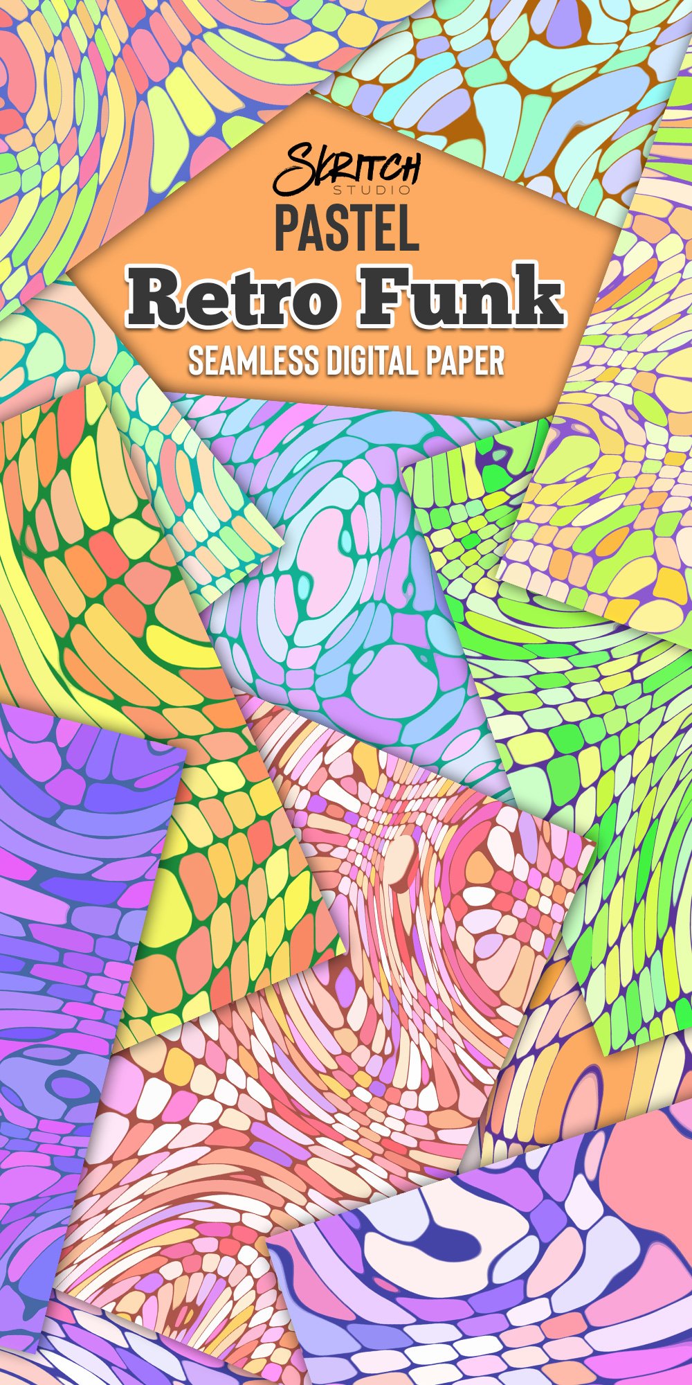 Pastel Retro Funk Seamless Tiling Backgrounds