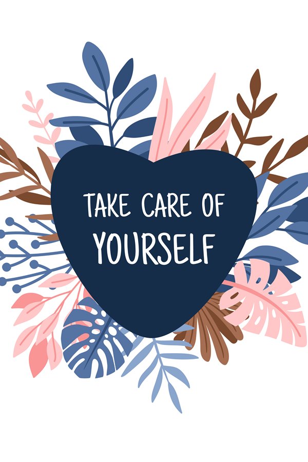 Take care heart with branches