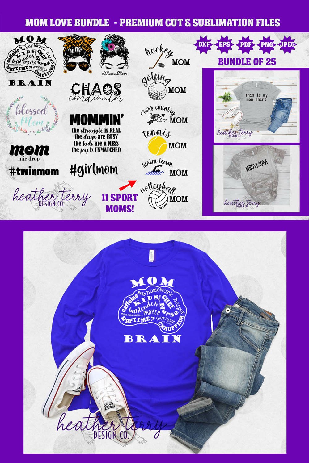 mom love cut file svg mother's day sublimation bundle