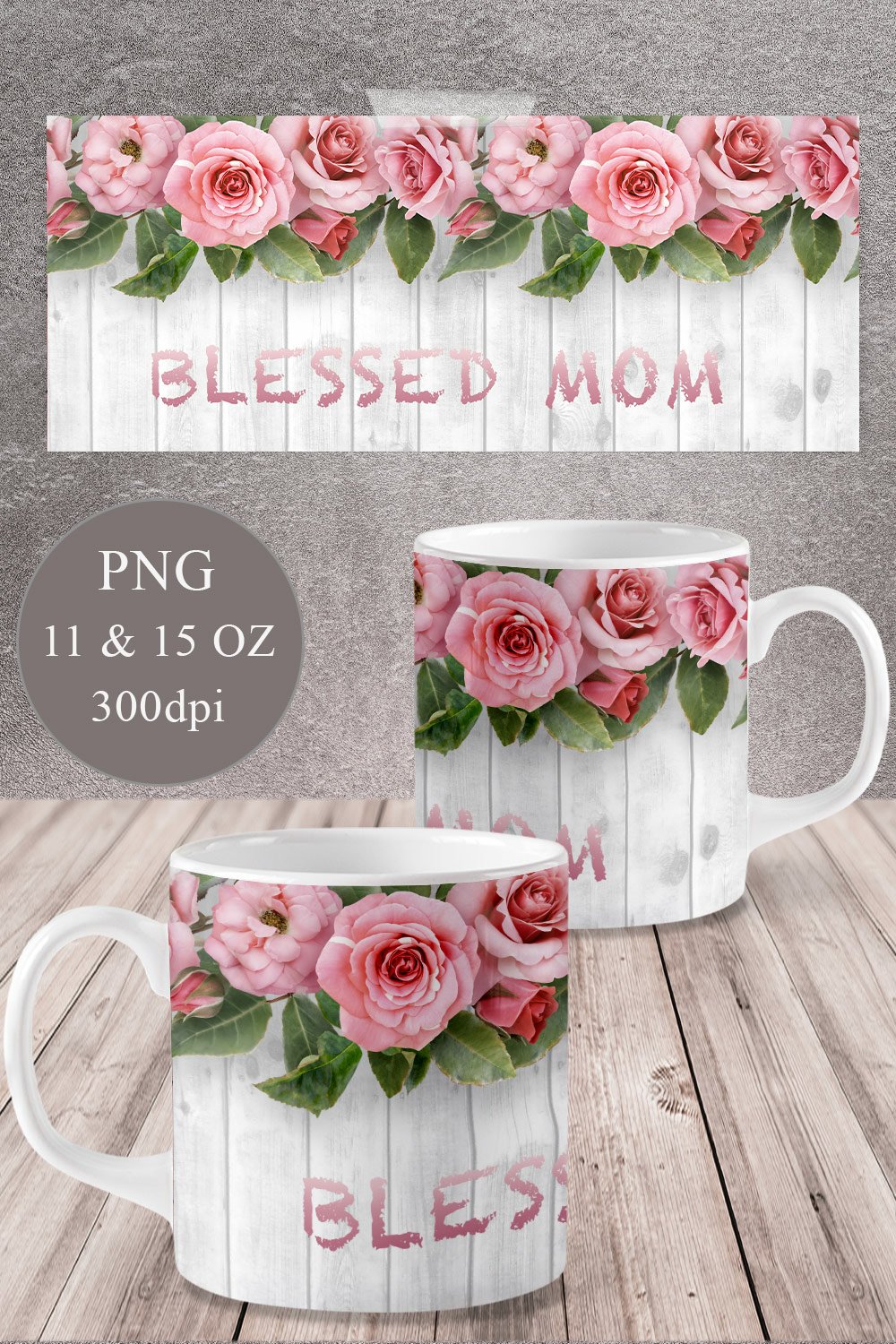 Blessed Mom mug sublimation | Floral Mom Sublimation