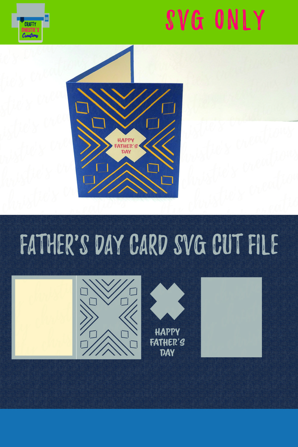 Tribal Father's Day Card SVG for Cutting Machines