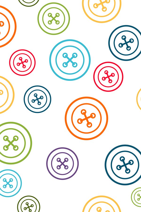 Sewing pattern with colorful line buttons