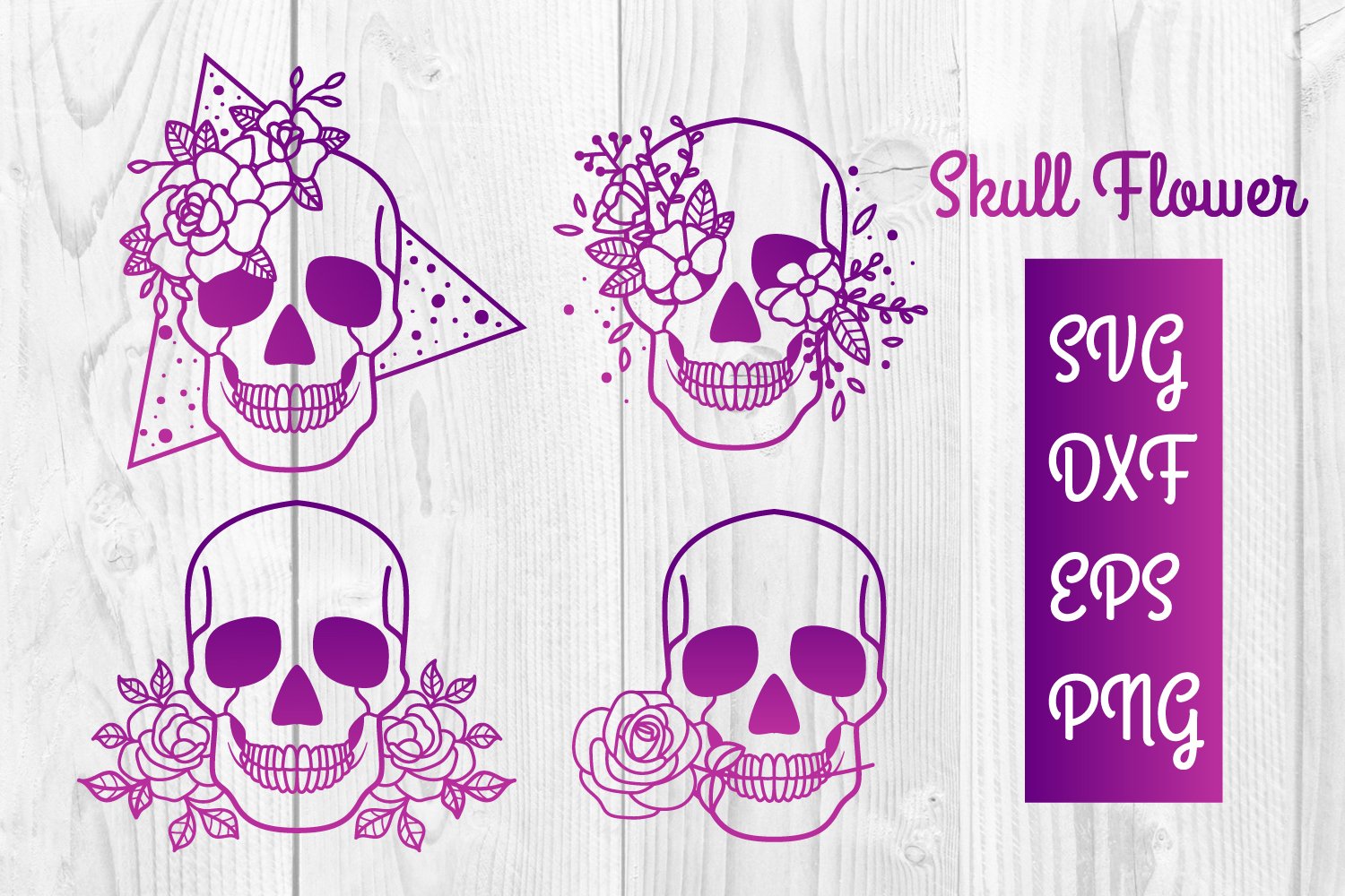 Skull Flower SVG, sublimation, skeleton