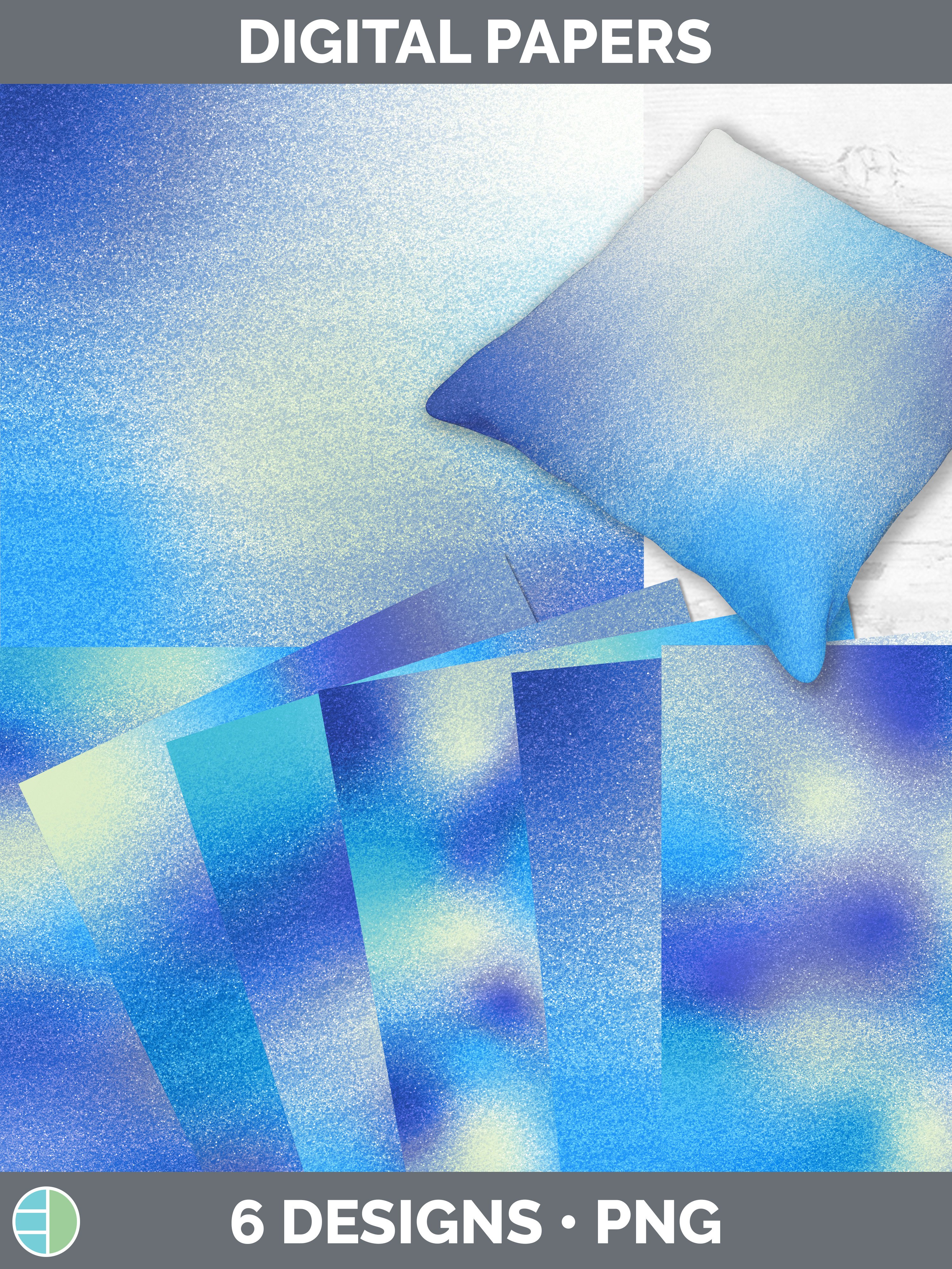 Glitter Blue Backgrounds | Digital Scrapbook Papers