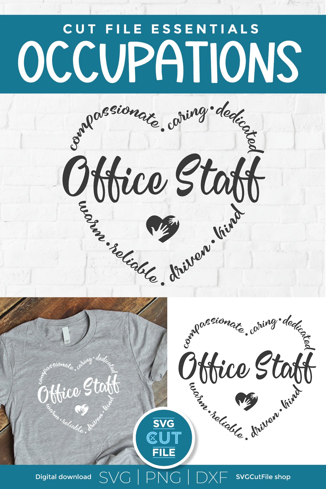 Office staff svg with heart