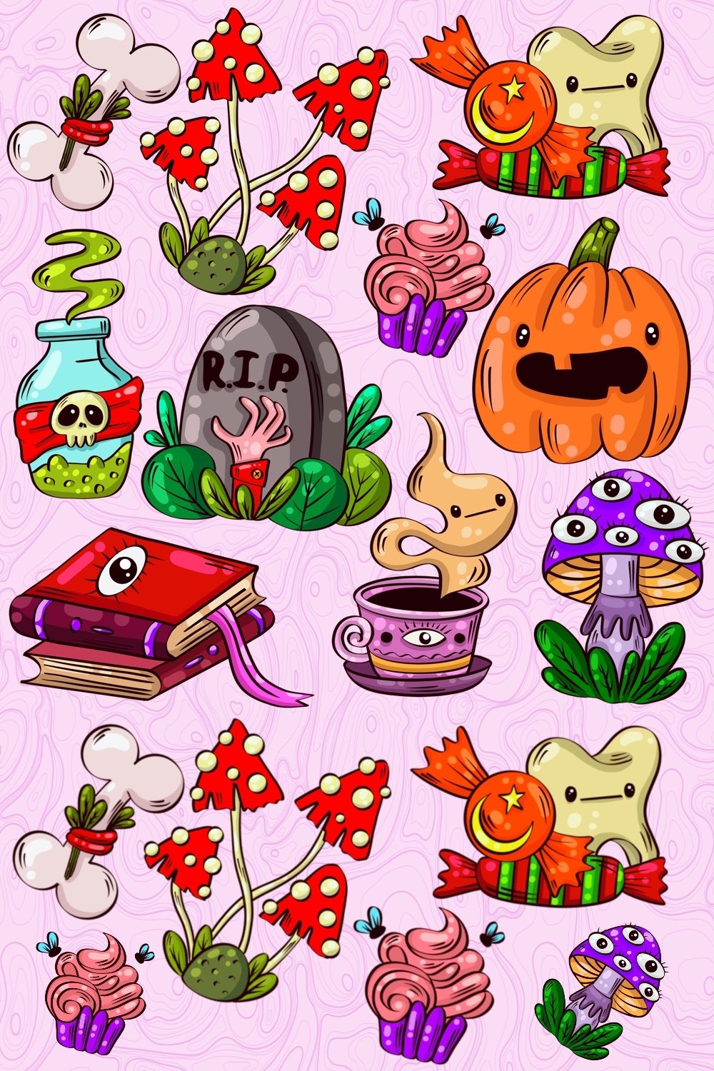 Halloween Stickers Bundle-Printable Halloween-Stickers-Fall