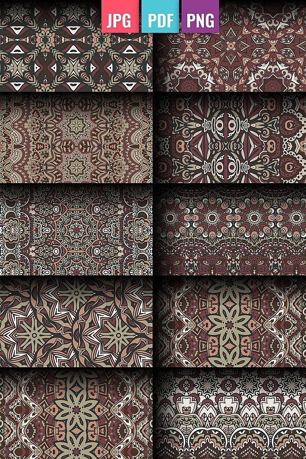 Vintage Style Digital Paper Seamless Pattern