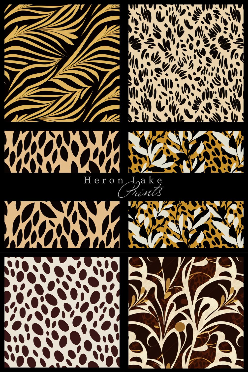 SIX Abstract Animal Print Inspired Seamless Patterns