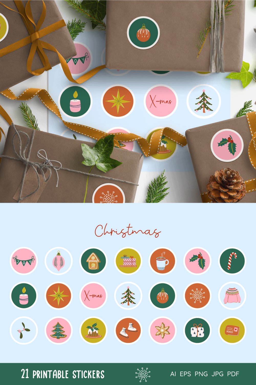 Christmas stickers Printable