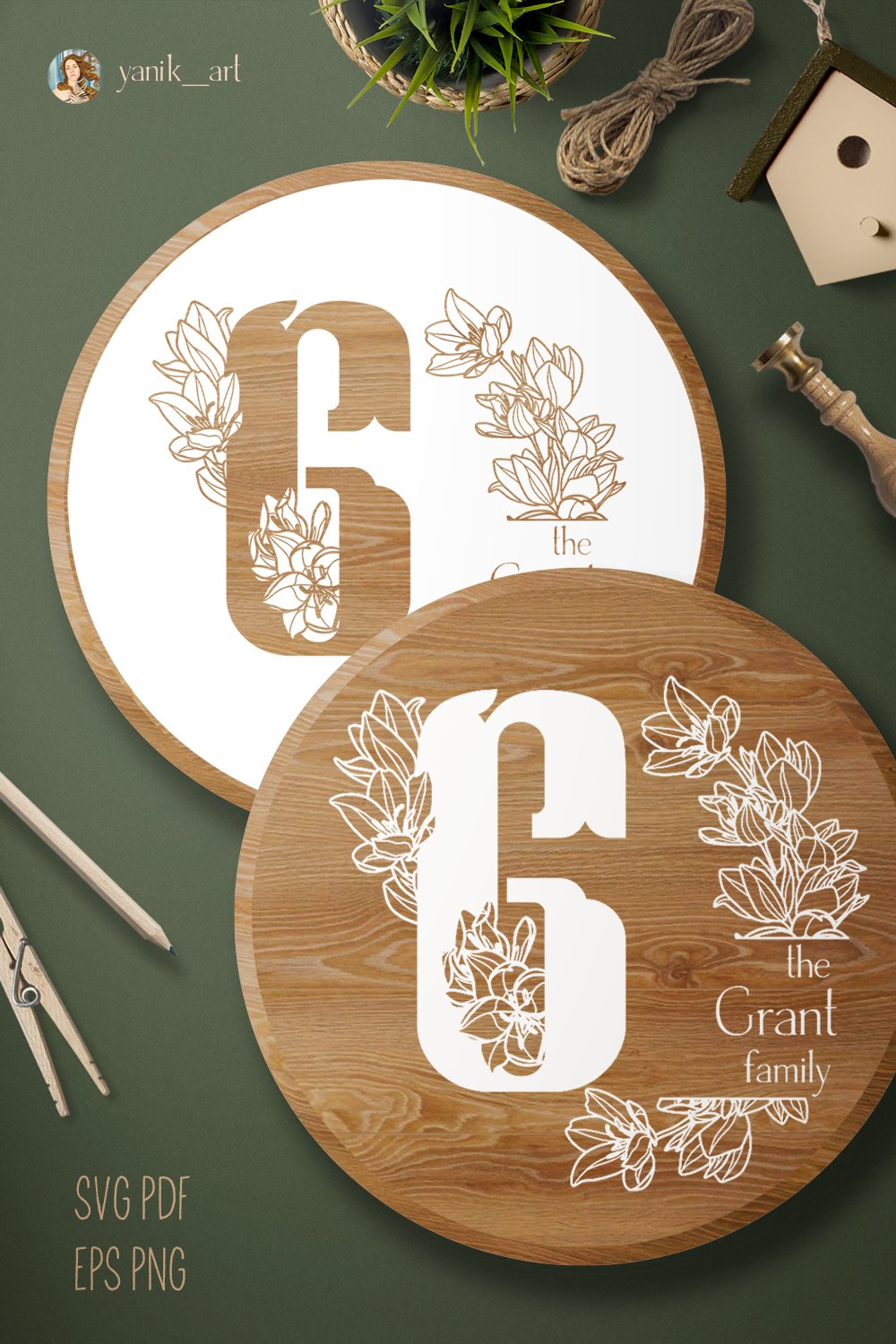 Monogram G family sign for Farmhouse SVG EPS PNG