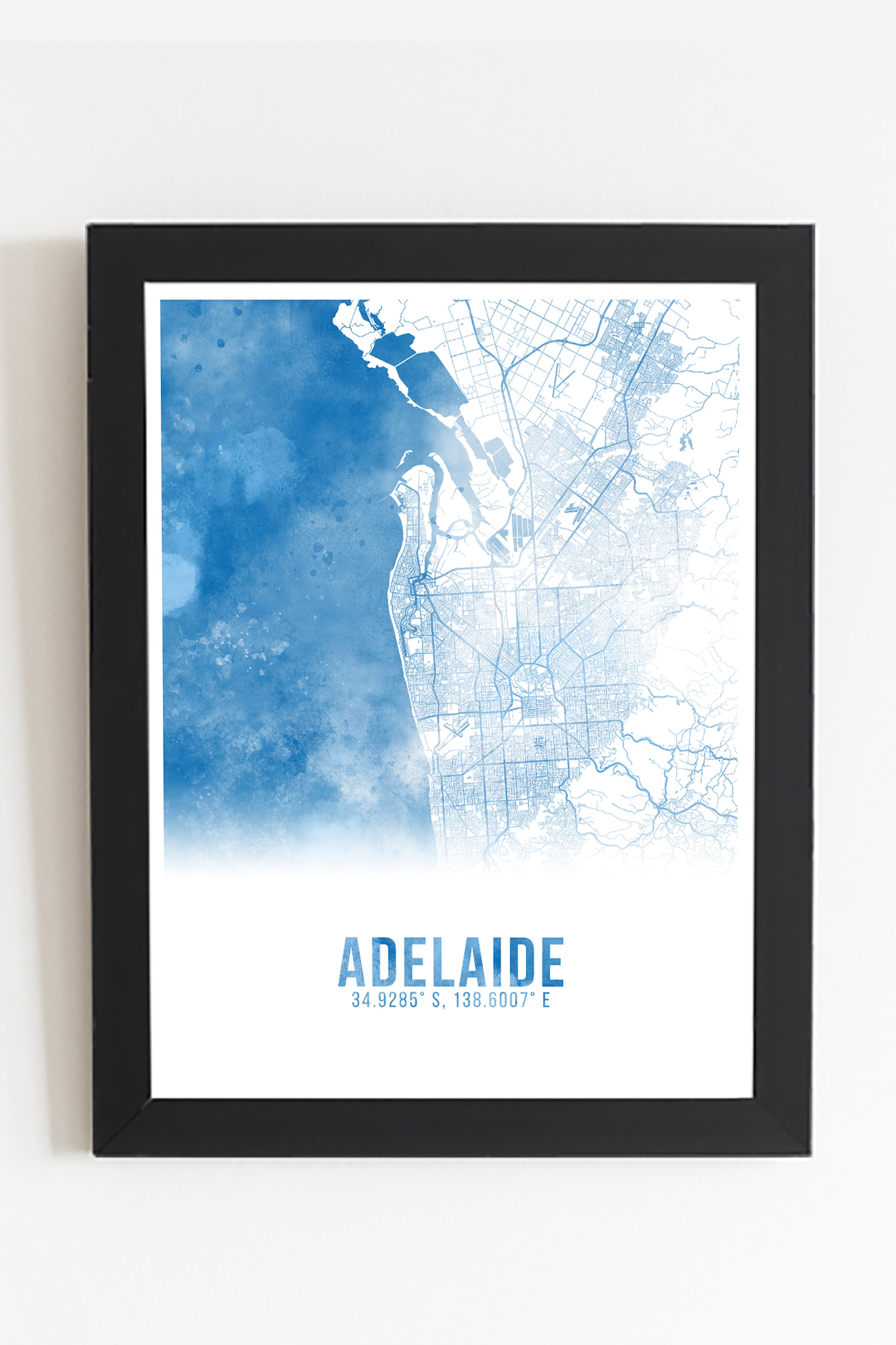 Adelaide Watercolor City Map Poster