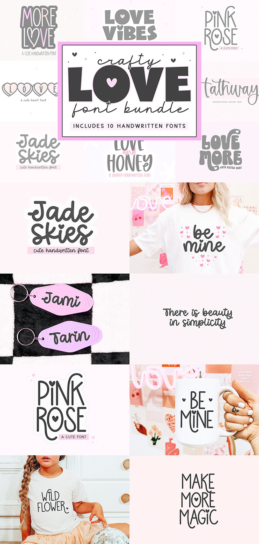 Crafty Love Font Bundle - 10 Fonts for Crafters