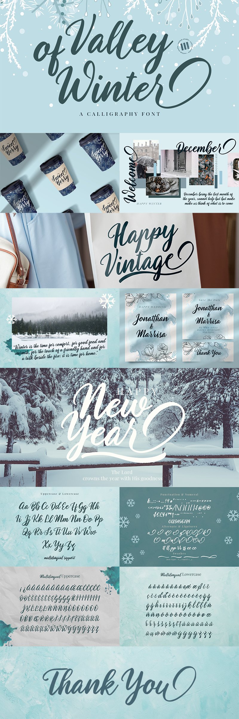 Valley of Winter- A Calligraphy Font