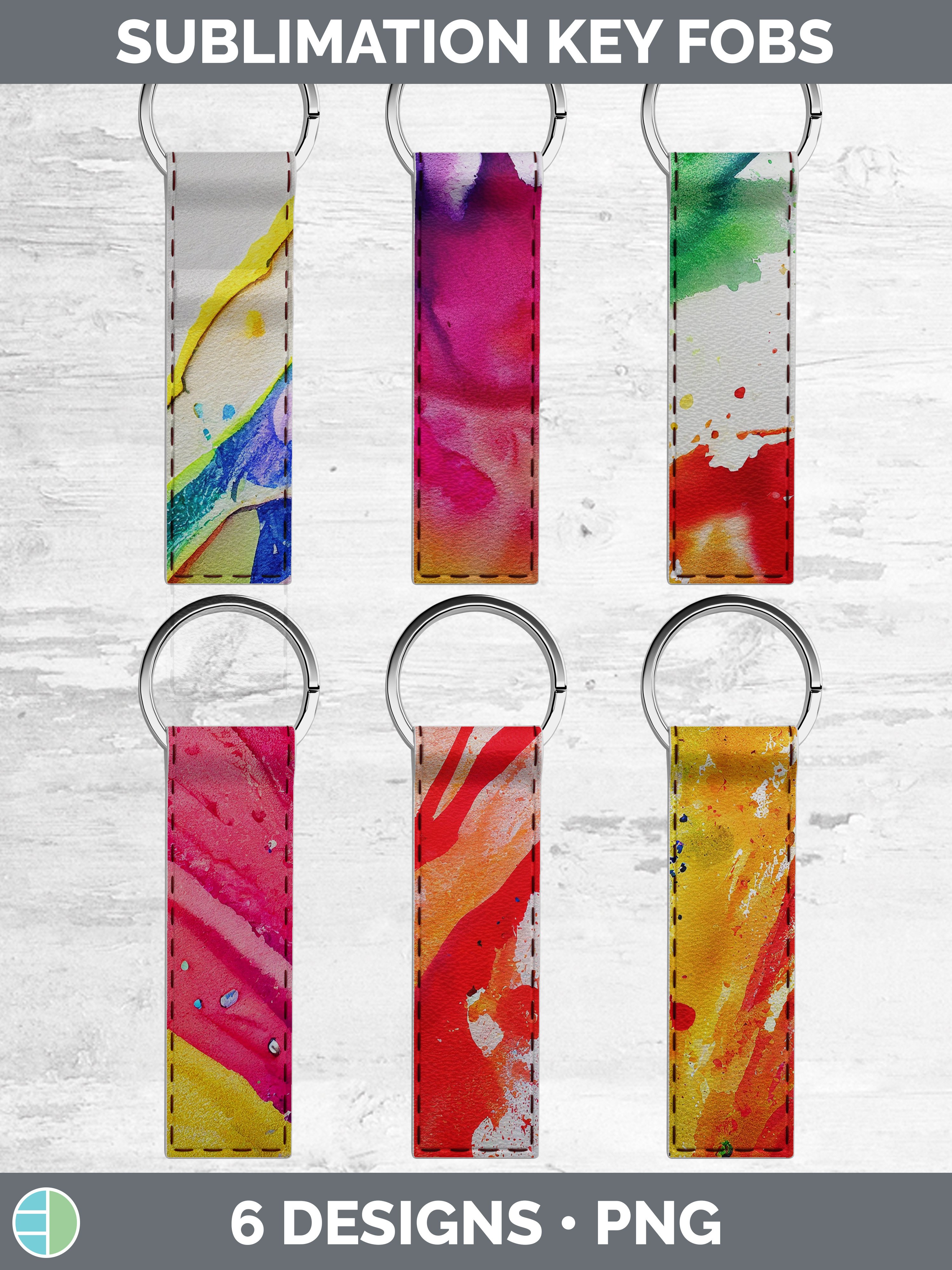Watercolor Rainbow Key Fob | Wristlet Sublimation