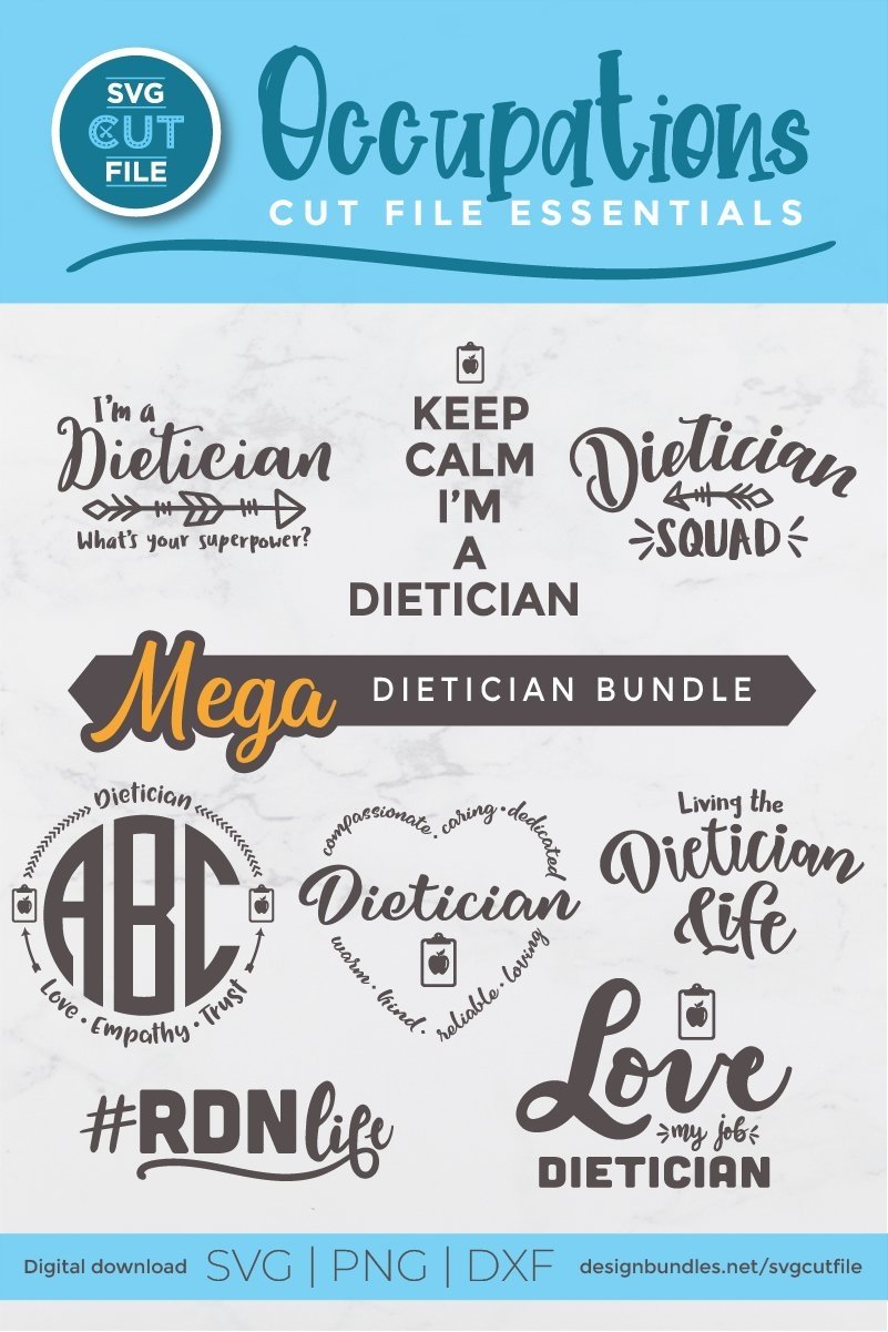 Registered Dietician SVG bundle - Dietician svg for crafters