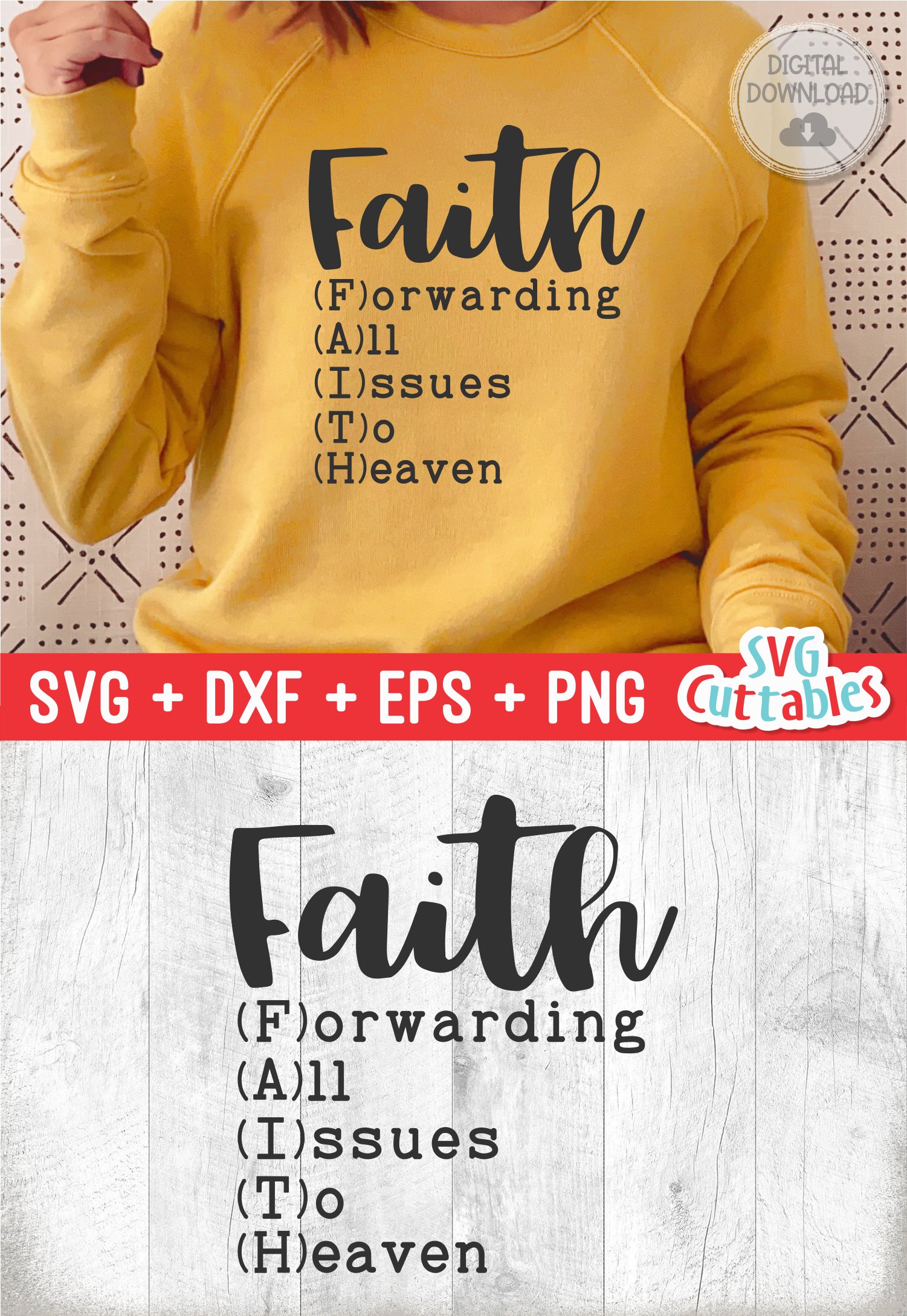 Christian SVG | Faith Forwarding All Issues To Heaven