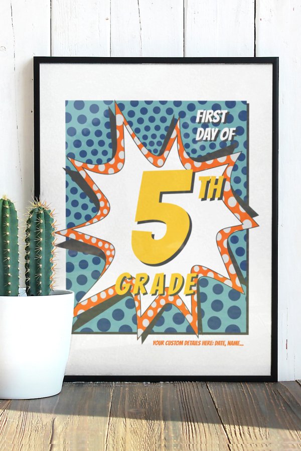 Printable Editable PDF School Posters 5th Grade