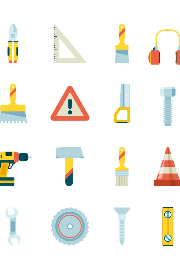 Construction equipment. Industrial tools for builders crane