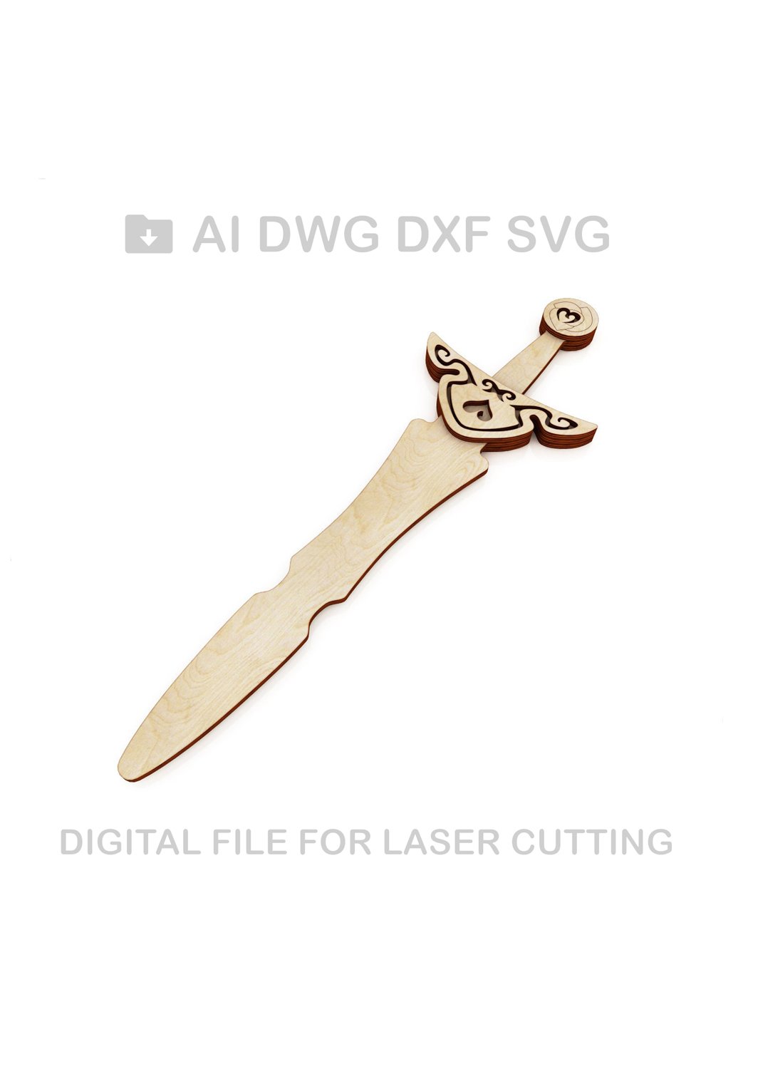 Toy sword vector for CNC svg vector file, vector cut file