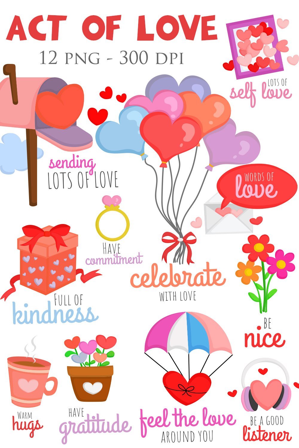 Act Of Love Valentine Background Illustration Vector Clipart